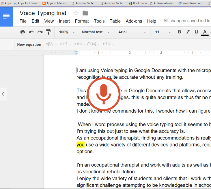Google Docs Voice Typing Tool | OT's with Apps & Technology